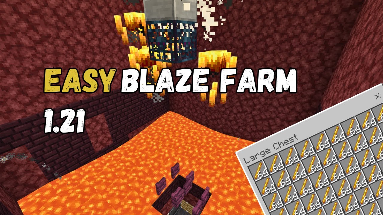 New Easy BLAZE Farm for Minecraft Bedrock 1.21 - YouTube