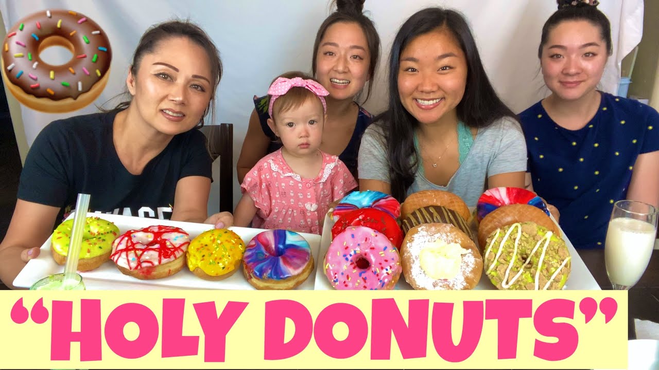 ASMR/MUKBANG “ HOLY DONUTS! 🍩 Sunday Celebration video with DOT DONUTS eating show donut review ...