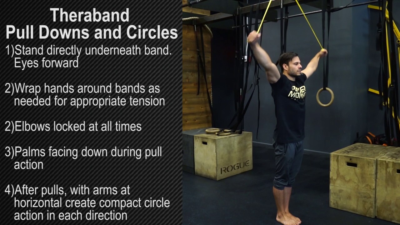 Theraband Pull Downs and Circles - YouTube