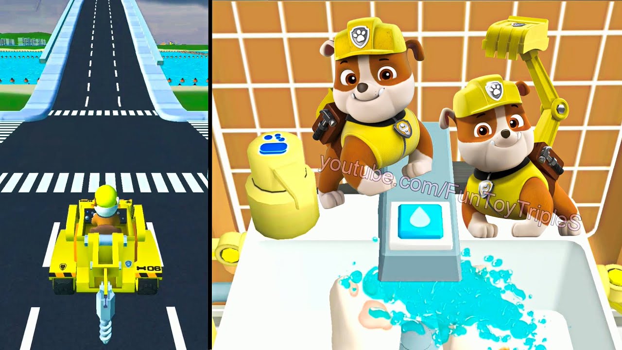 PAW Patrol: A Day in Adventure Bay - Rubble #10 Learn Daily Routine HD ...