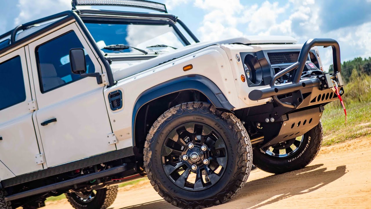 RESTORED Land Rover Defender 110 with CORVETTE LS3 Engine - YouTube