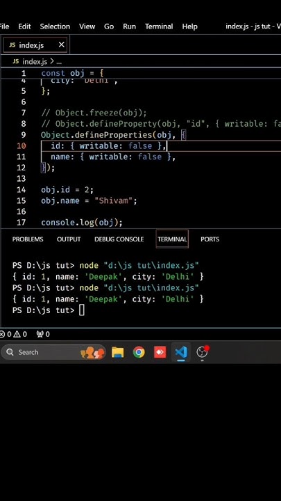 How To Freeze Multiple Keys In Object In Javascript Js Coding Javascriptdom Javascript Web