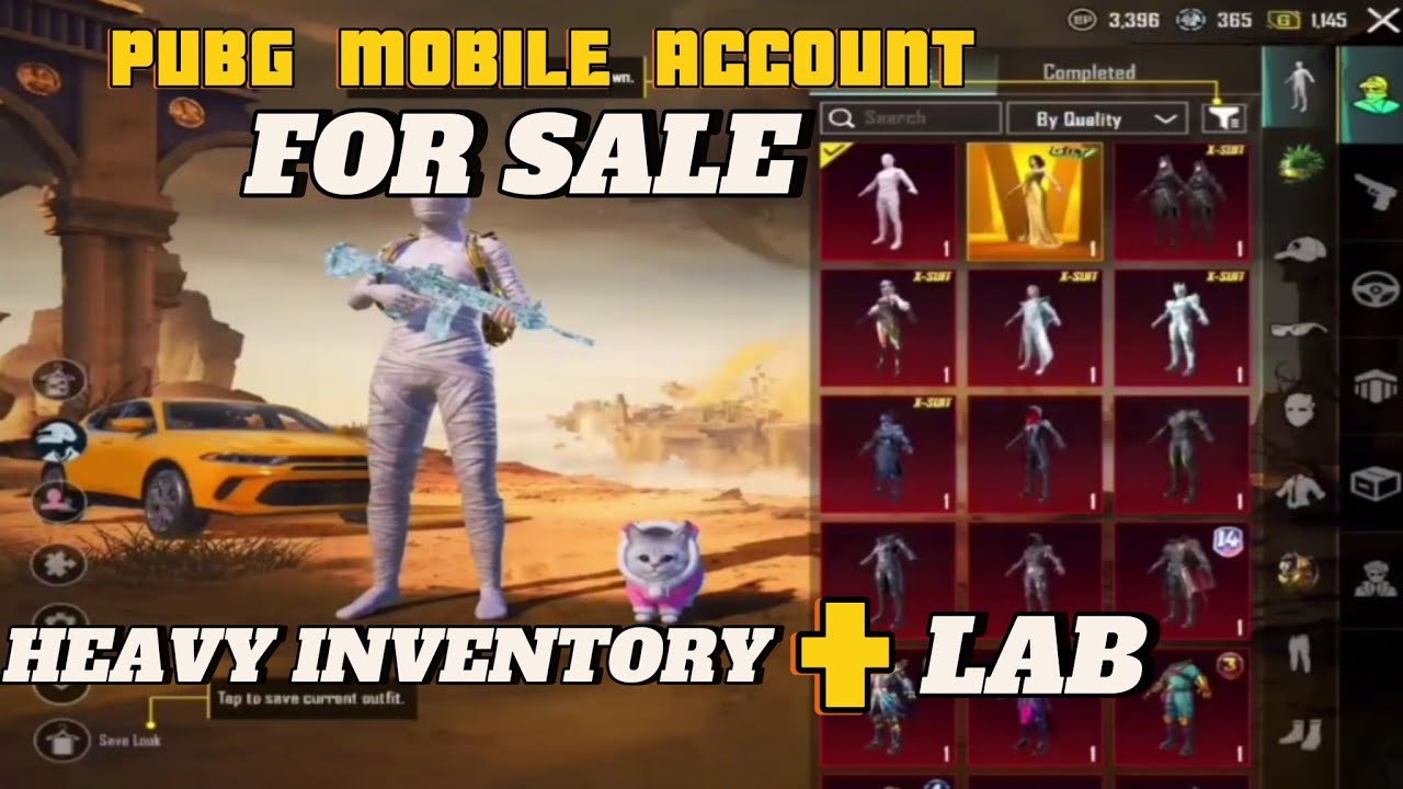 PUBG HEAVY+LAB ACCOUNT FOR SALE | MUMMY SET + X SUITS | BUGATI SPORTS ...
