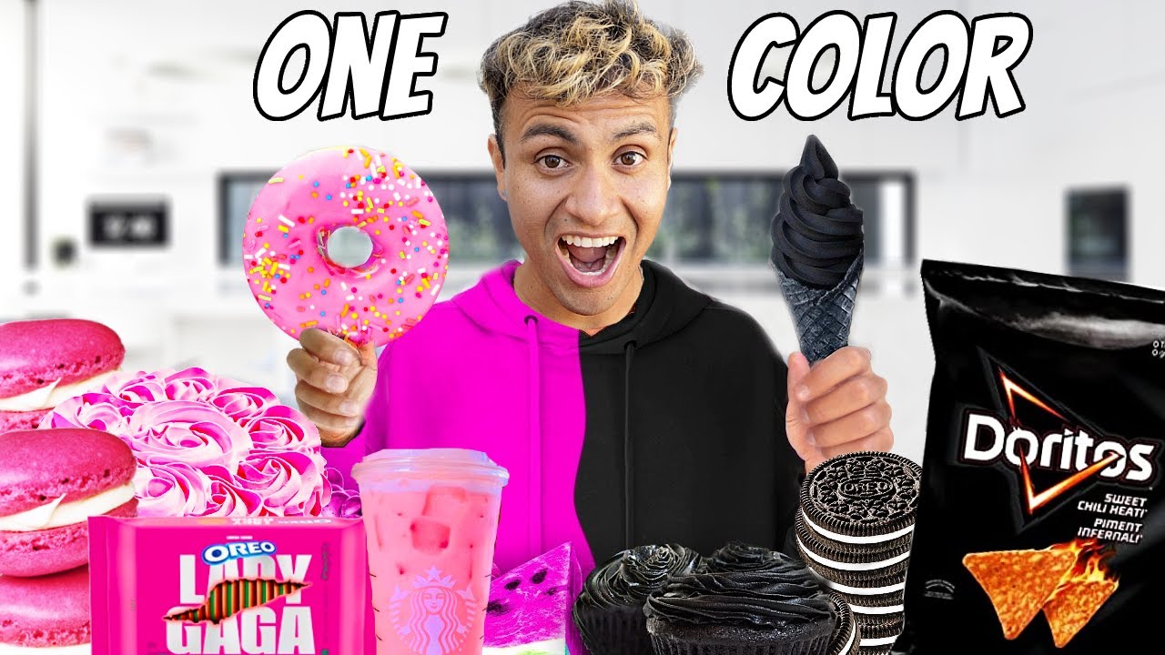EATING ONLY ONE COLOR OF FOOD FOR 24 HOURS! - YouTube