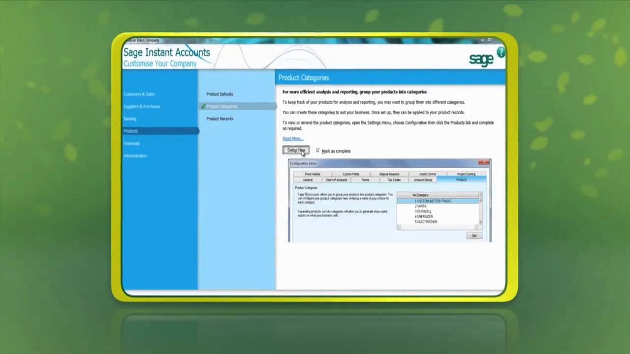 Customise Your Company facility in Sage Instant Accounts 2013 - YouTube