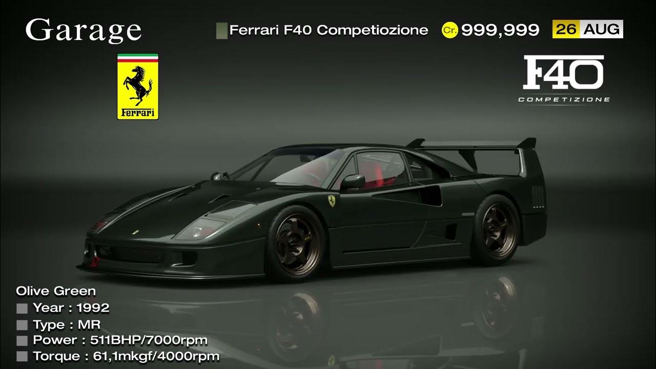 Gran Turismo 4 "Remastered" - Ferrari F40 Competizione - Gran Turismo 7 - YouTube