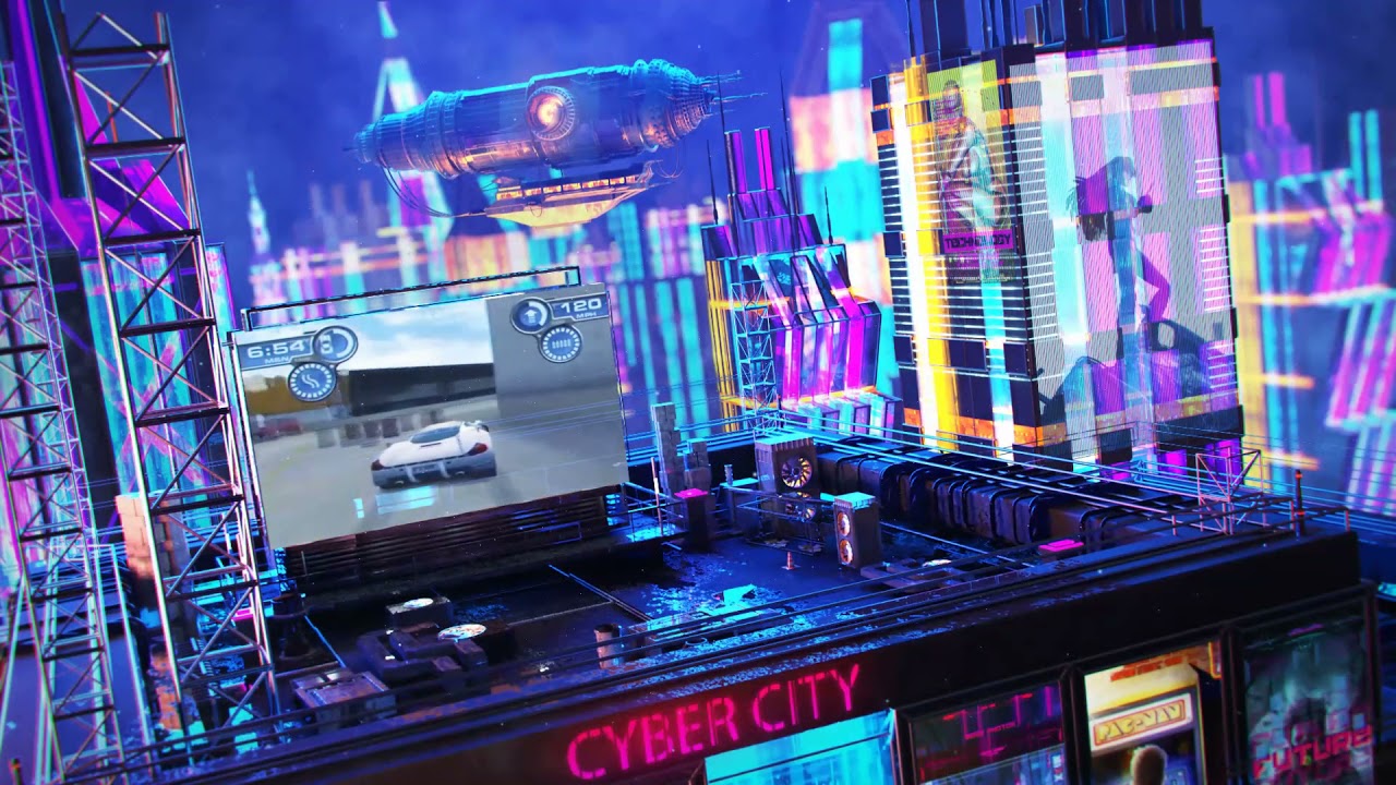 Retropie Cyber Neon City (Free Download) - YouTube