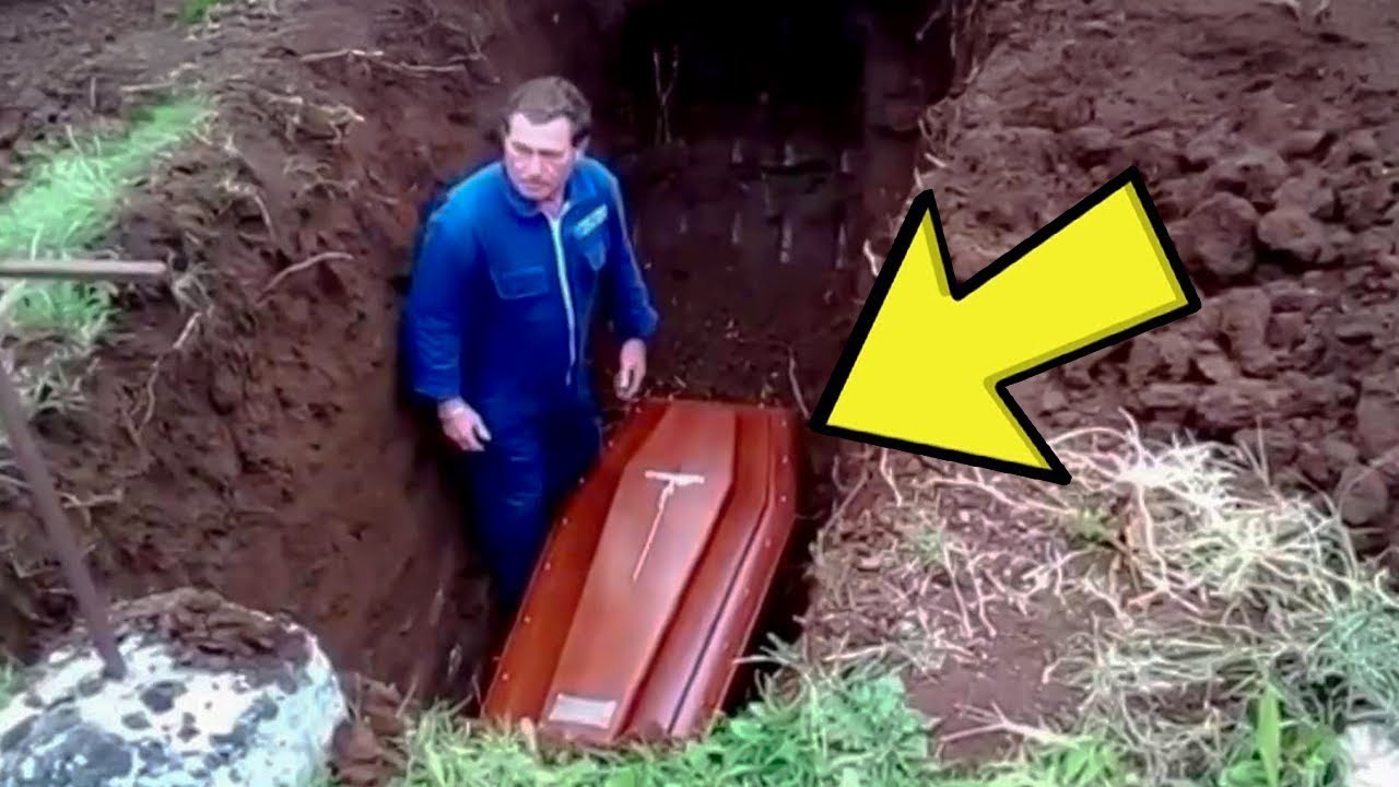 A man insists on digging up his mother's coffin, then a priest says ...