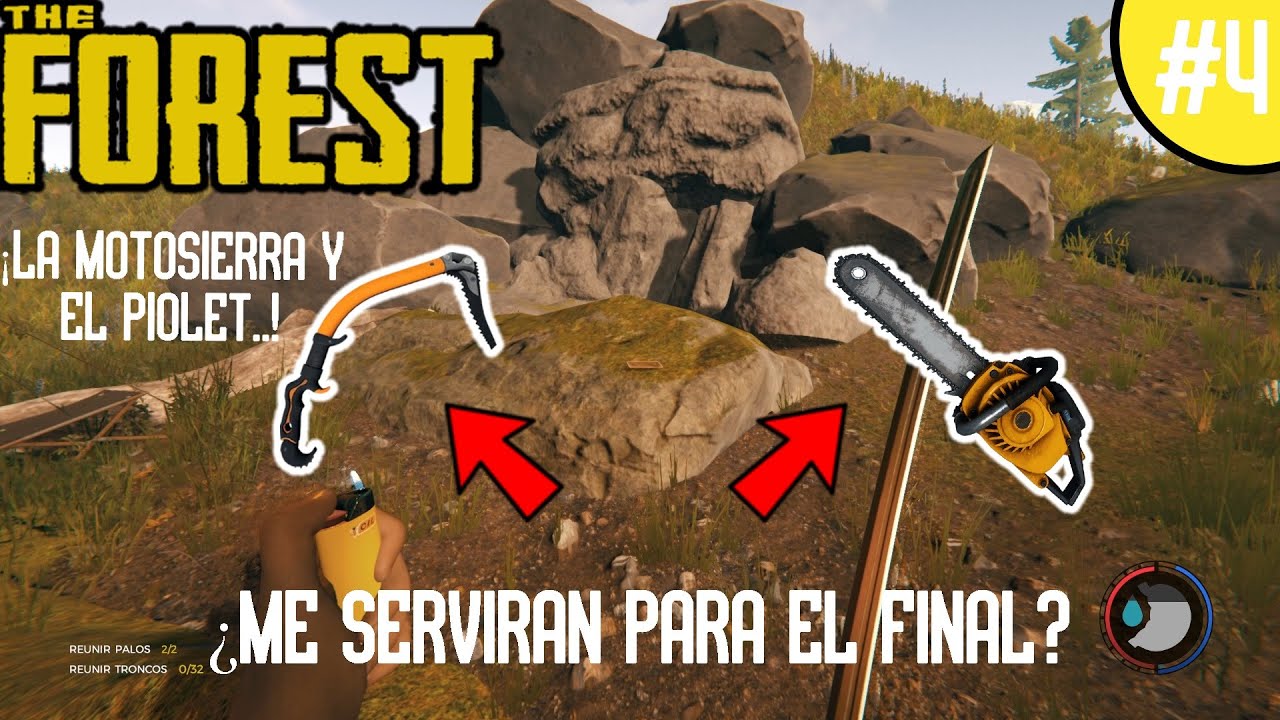 COMO ENCONTRAR LA MOTOSIERRA Y EL PIOLET | THE FOREST - YouTube