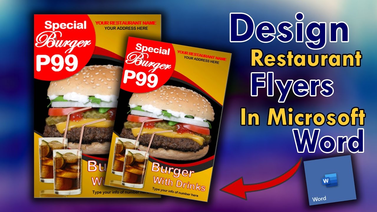 Design your own Restaurant Flyer using Microsoft Word - YouTube