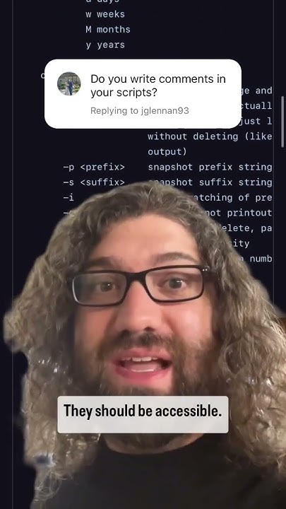 You should comment your code and make documentation as well. - YouTube