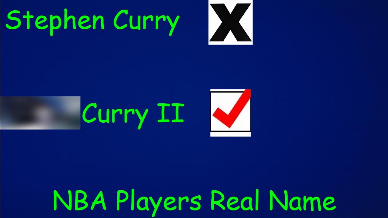 NBA Players Real Or Full Names - YouTube