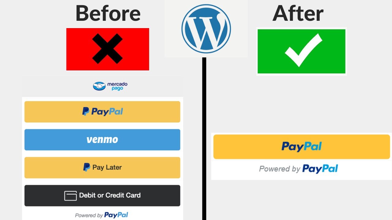 Hide/Remove PayPal Funding Methods in WordPress Website | Remove Extra ...