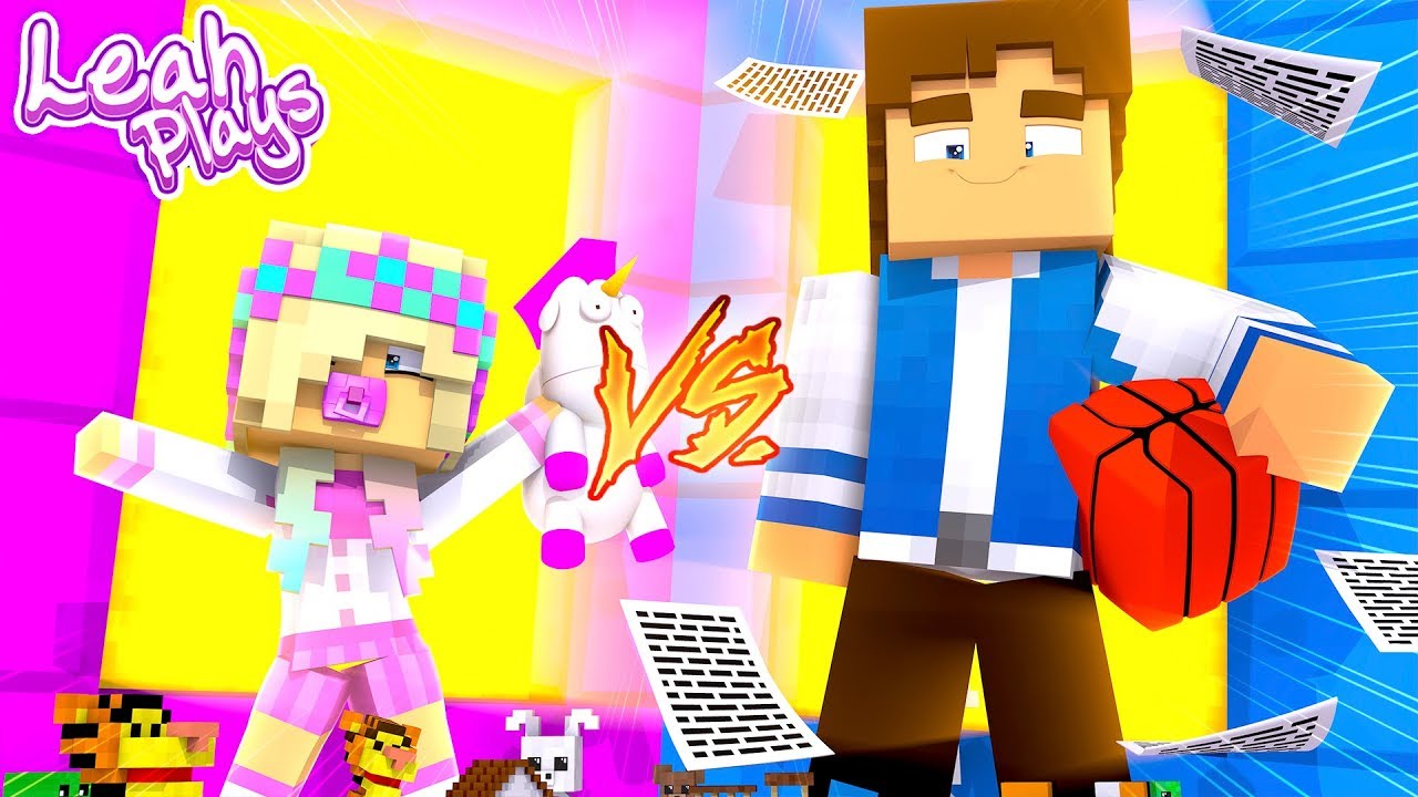 Minecraft Little Leah Plays - PORTAL TO BABY DAYCARE LIFE VS PORTAL TO ...