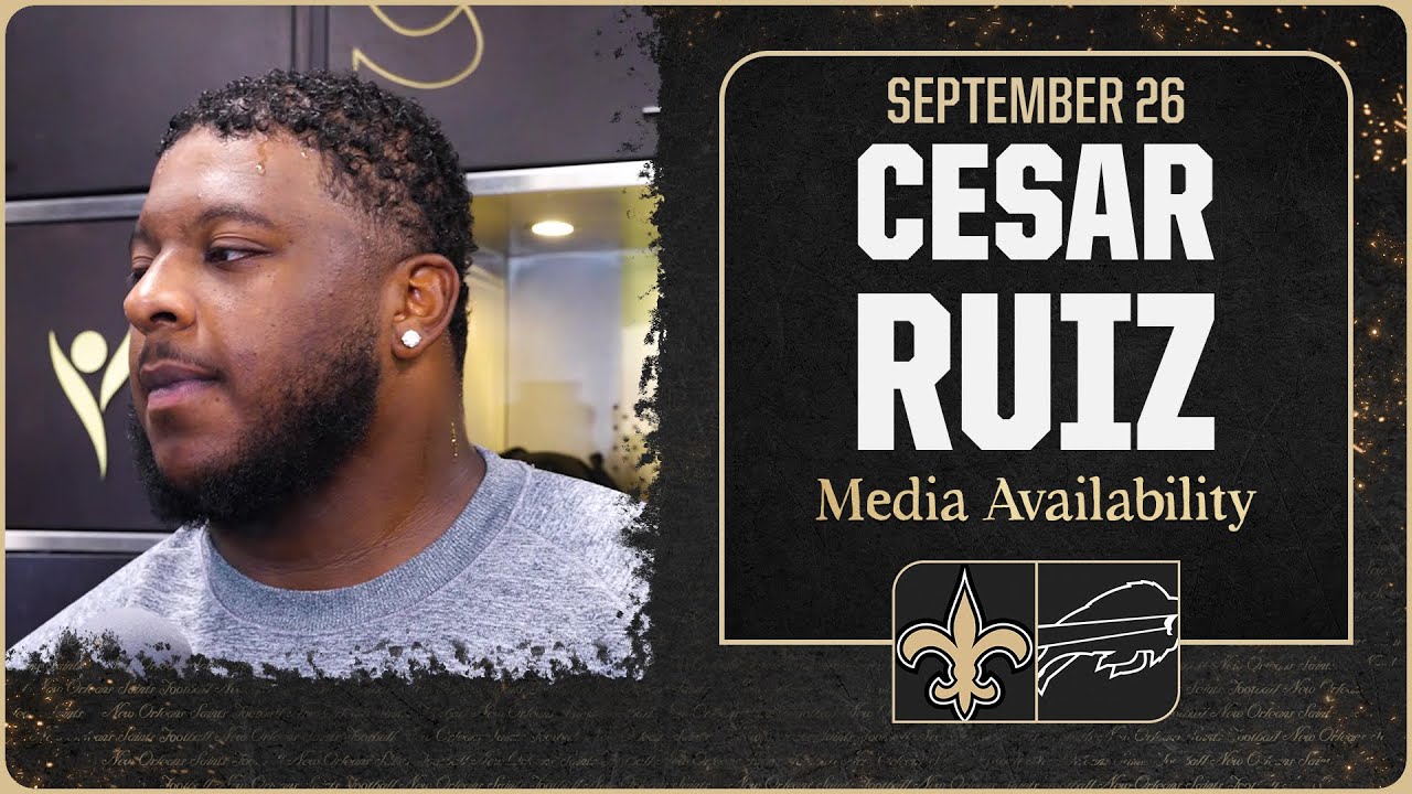 Cesar Ruiz on establishing run game, Bills | New Orleans Saints - YouTube