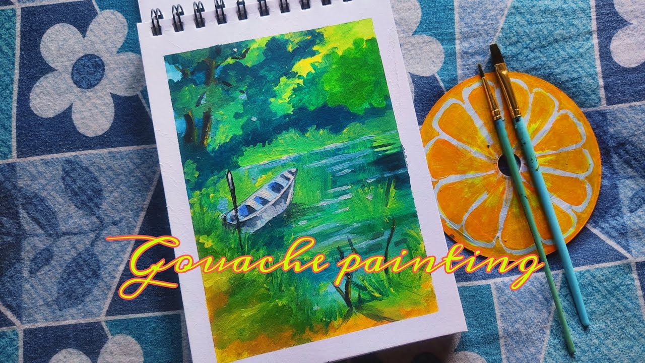 A gouache painting - Full tutorial - YouTube