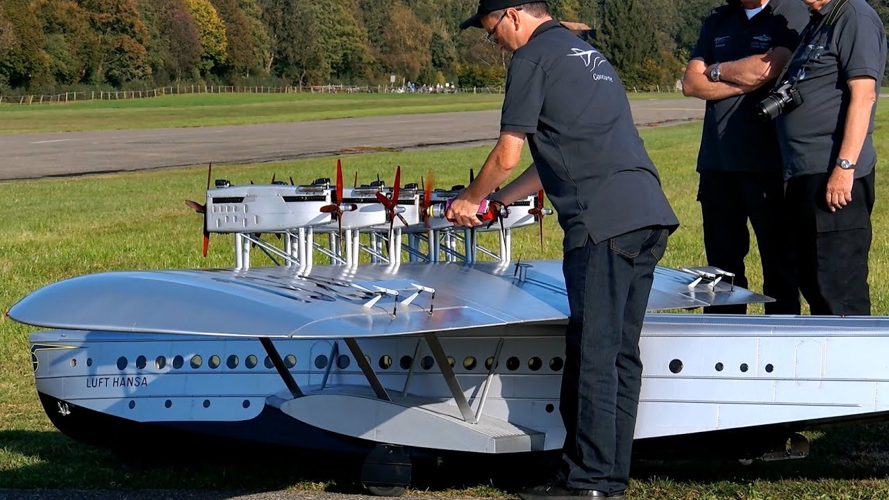 DORNIER DO-X GIGANTIC RC SCALE 1:10 MODEL 60 KG FLYING BOAT FLIGHT ...