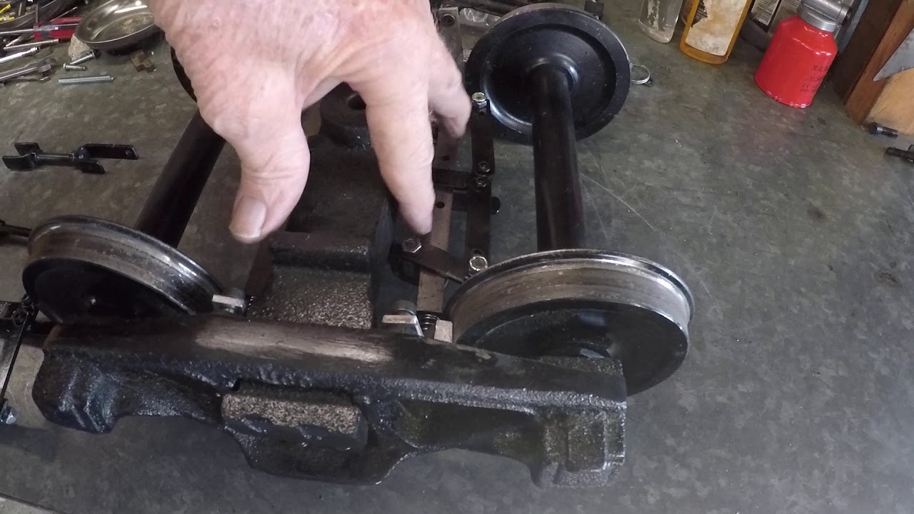 Manual brake linkage on Titan Train Trucks - YouTube