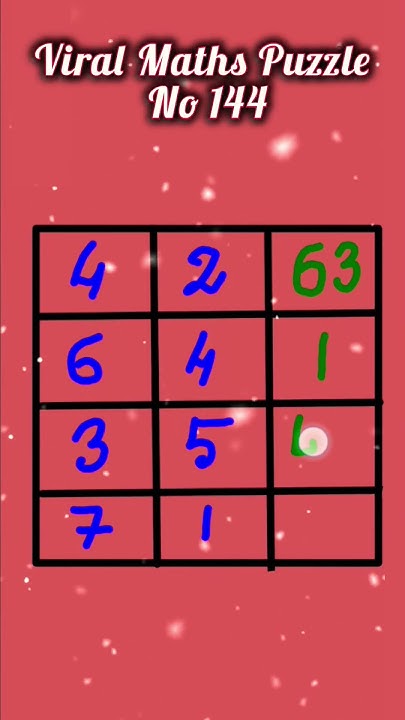 Viral Maths Puzzle No 144 #driveyourlogic #logicalmathspuzzle - YouTube