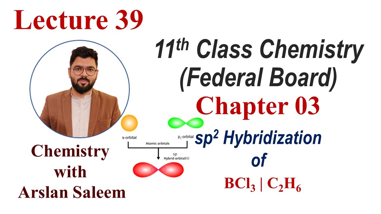 Lecture 39, Chapter 3, Class 11 Chemistry, sp2 hybridization in BF3 and ...
