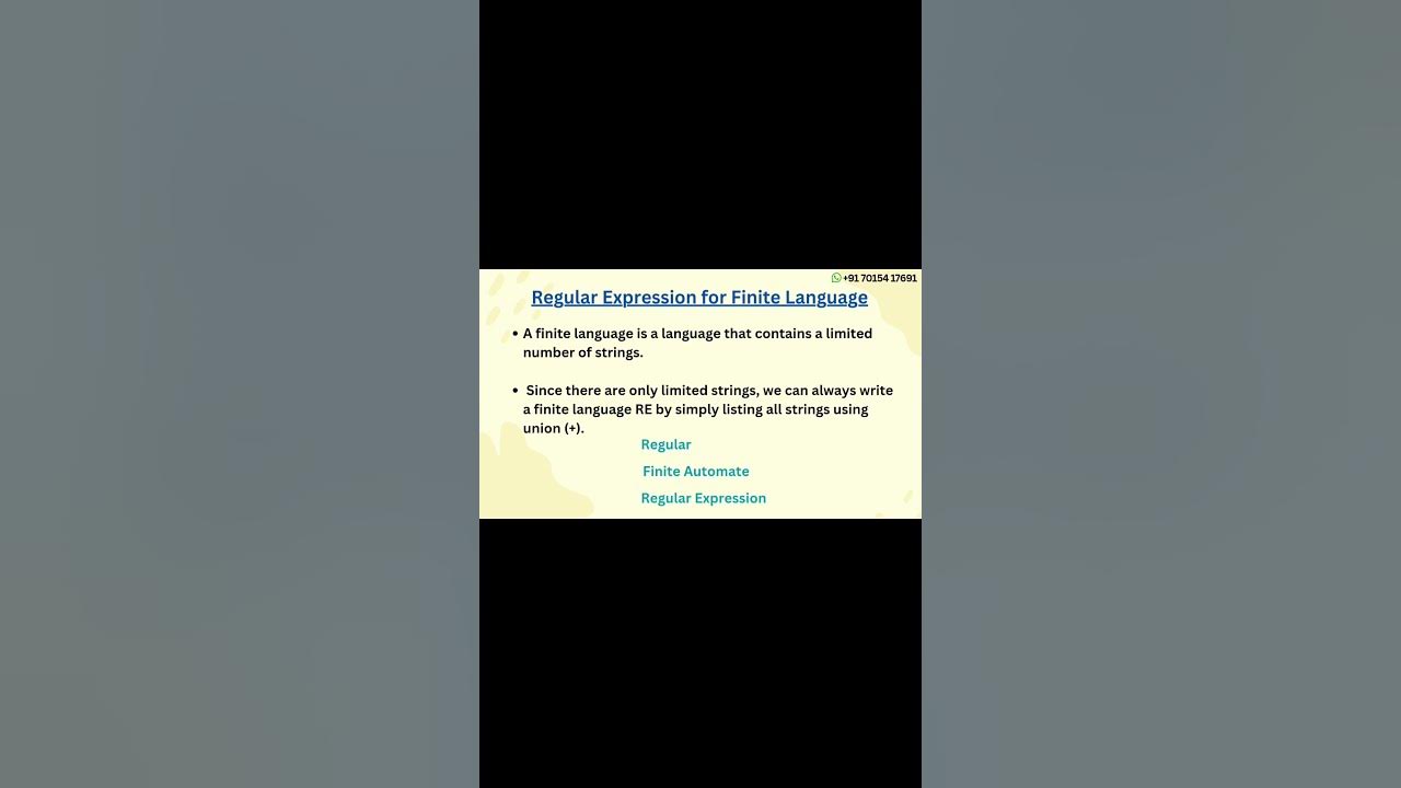 ⭐Regular Expression for Finite Language#short#youtubeshorts#toc# ...