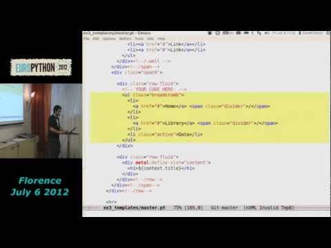 Writing a Pyramid application (Part 2, EuroPython 2012) - YouTube