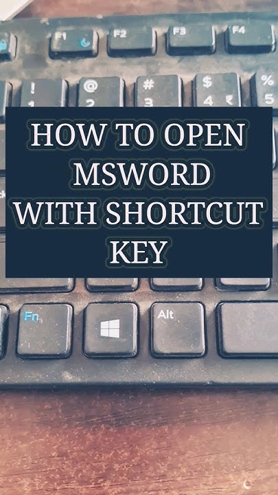 How to Open Ms Word With Shortcut Key #msword #shorts #youtubeshorts ...