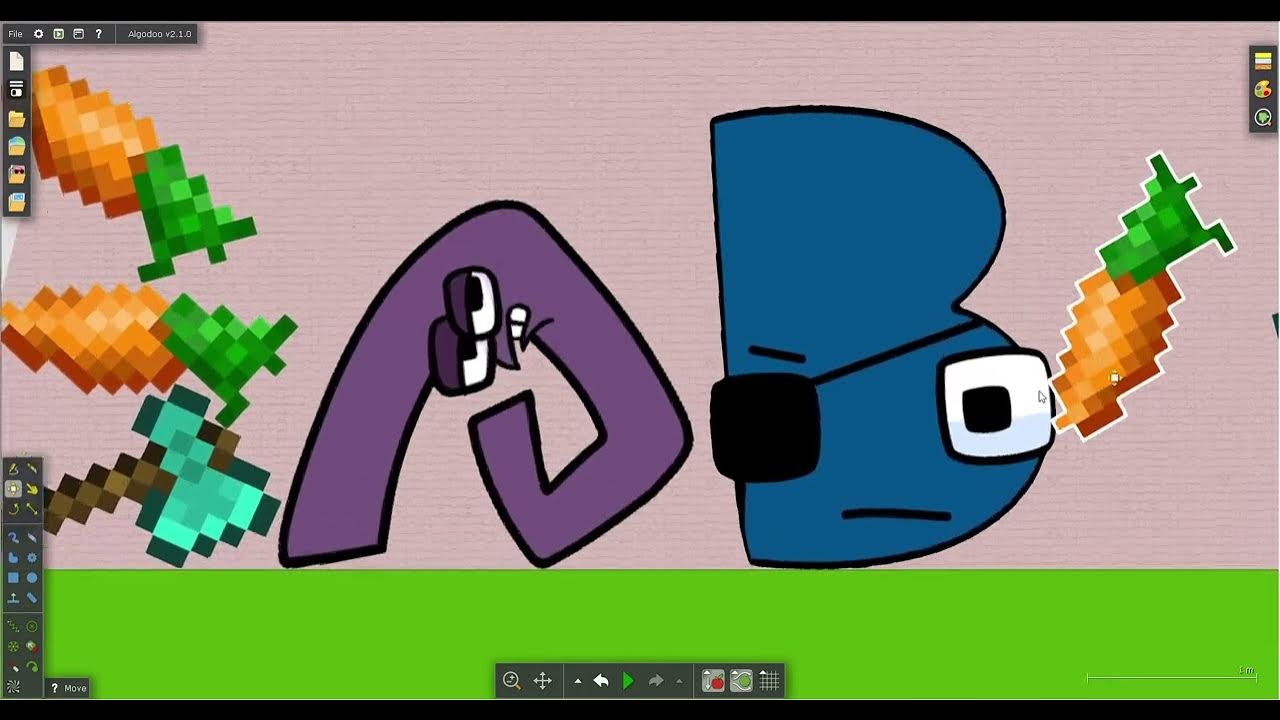 Alphabets Play Button Wars Alphabet lore Algodoo - YouTube