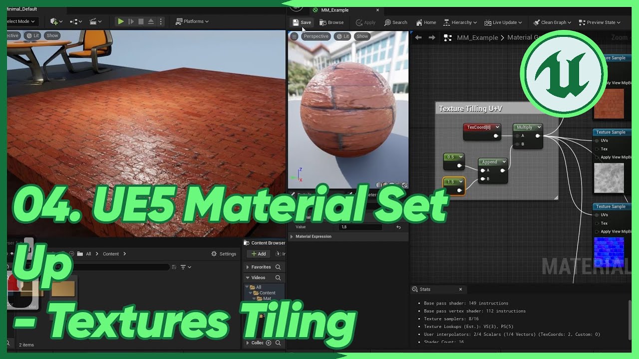 UE5 Material Shader #4 Textures Tiling - YouTube