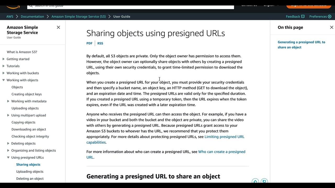 Aws S3 Pre Signed Url How To Provide Access To S3 Object Using Pre Signed Url Youtube