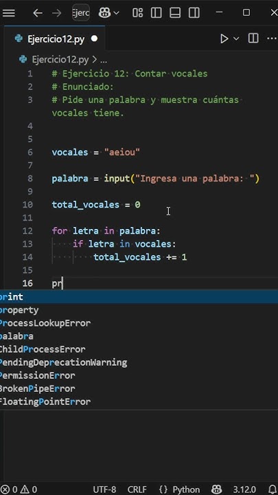 Contar Vocales en Python - YouTube
