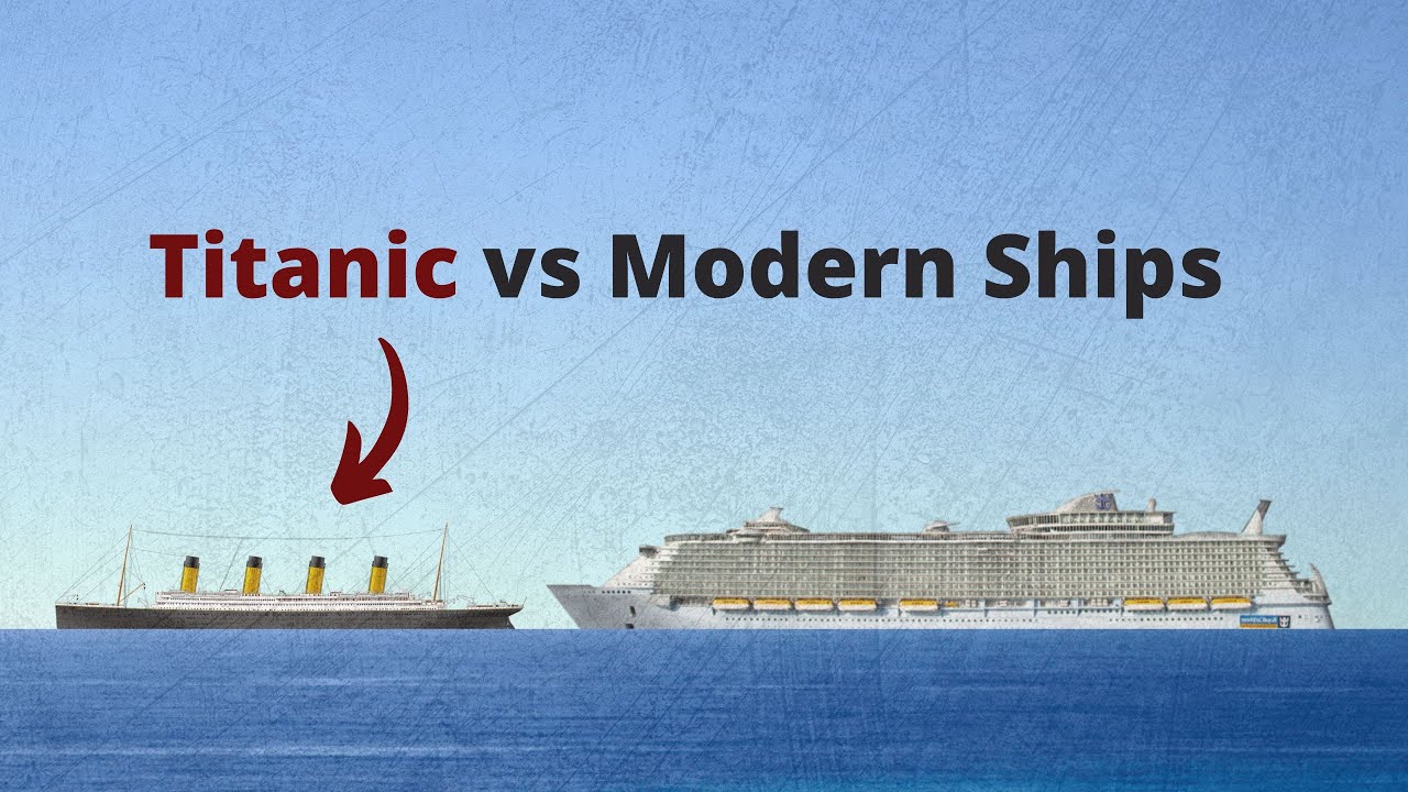 The Titanic Vs Modern Ships Size Comparison And Evolution YouTube
