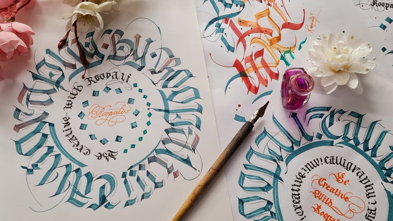 satisfying calligraphy part 4 | be creative with roopali - YouTube