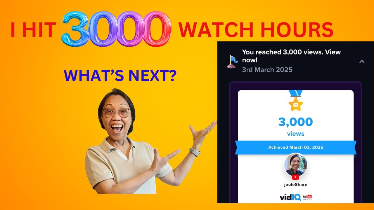 I HIT 3000 WATCH HOURS - WHAT'S NEXT? - YouTube