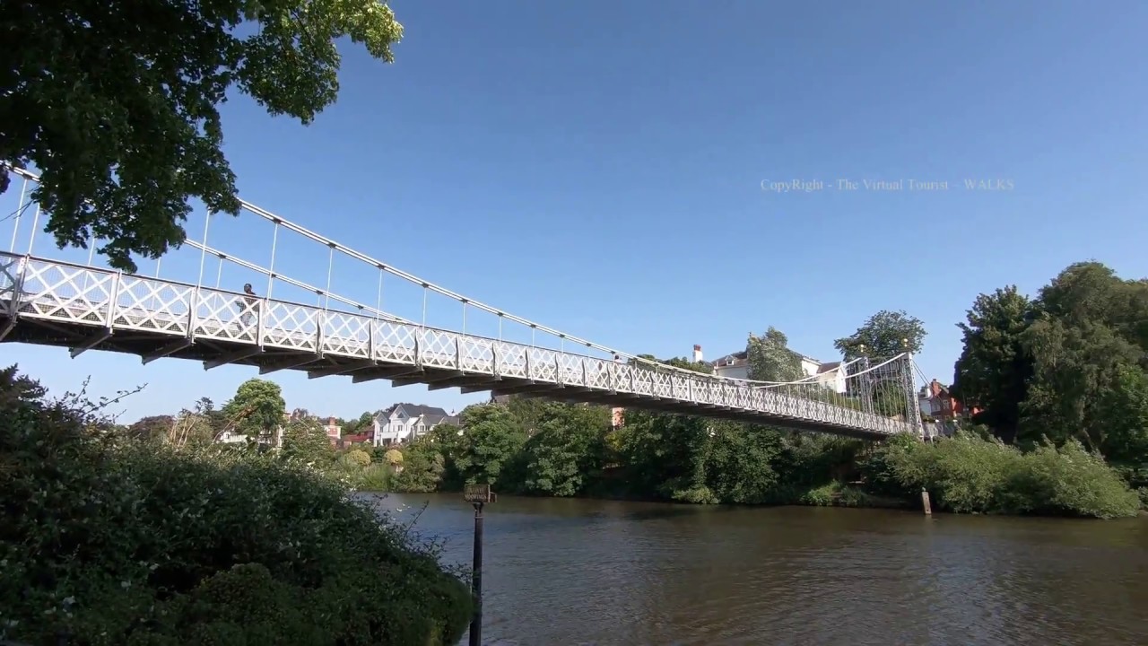 The Groves & Queens Park Suspension bridge, the River Dee, Chester ...