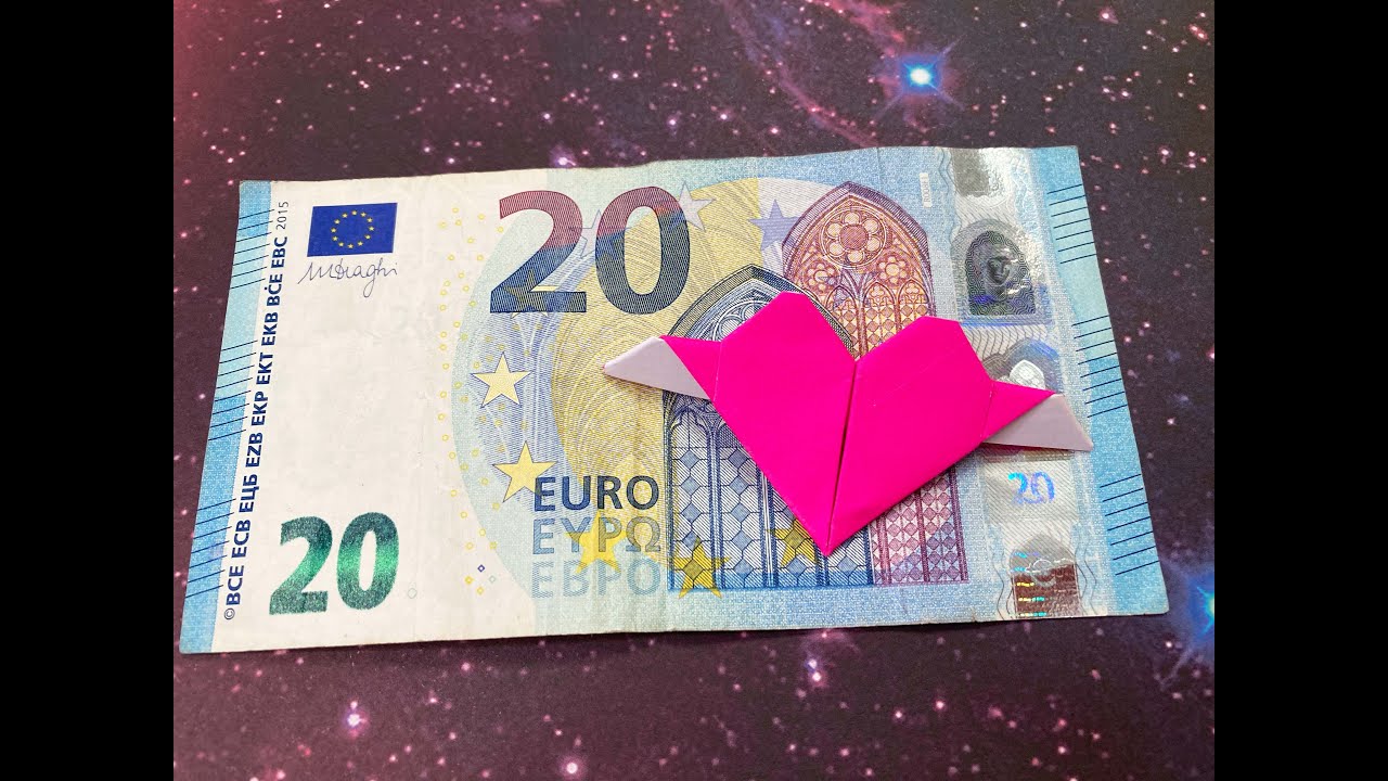 Geld - Money - Falten - Herz mit Flügeln - Geldgeschenk - Hochzeit ...