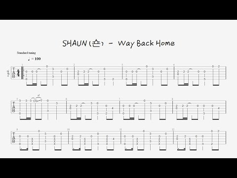 (Fingerstyle Tab ) SHAUN (숀) － Way Back Home - YouTube