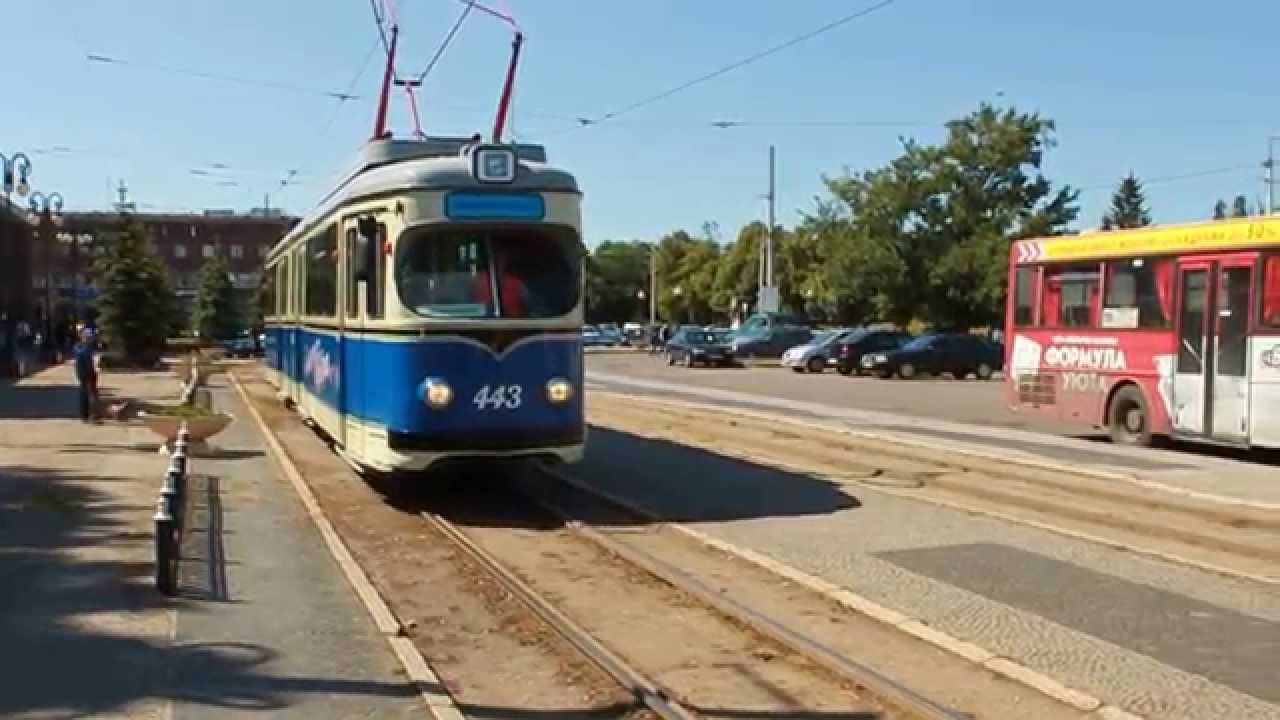 Arriving to the station of a blue tram. Kaliningrad - YouTube