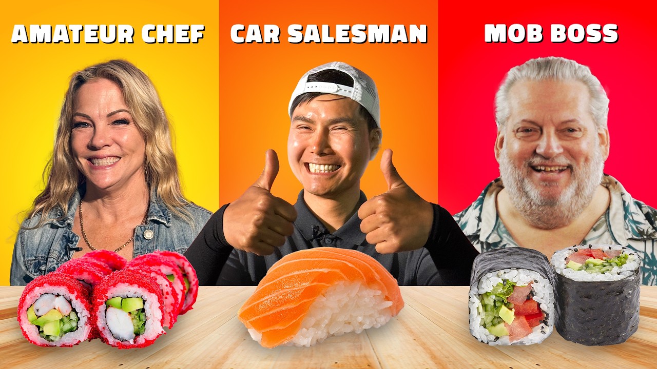 Three Random People Make Sushi in Street Cooking Battle. Who did best ...