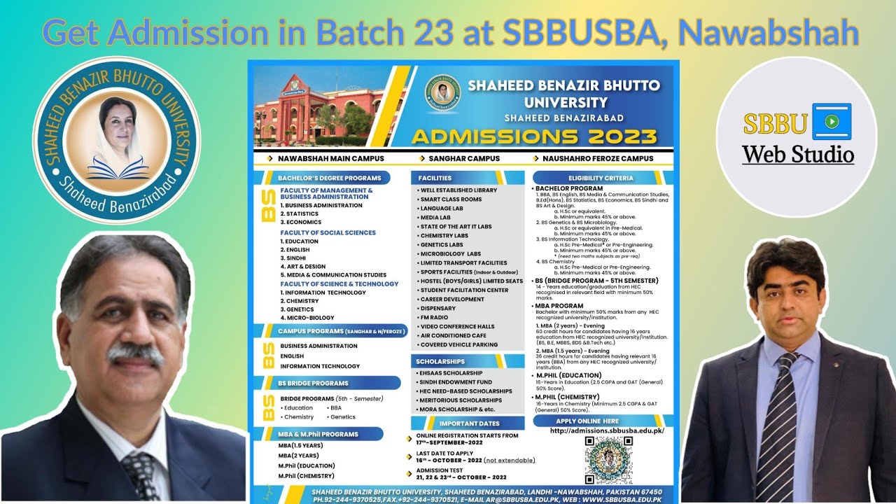 New Admission Batch 23 SBBUSBA Nawabshah SBBU Web Studio # ...