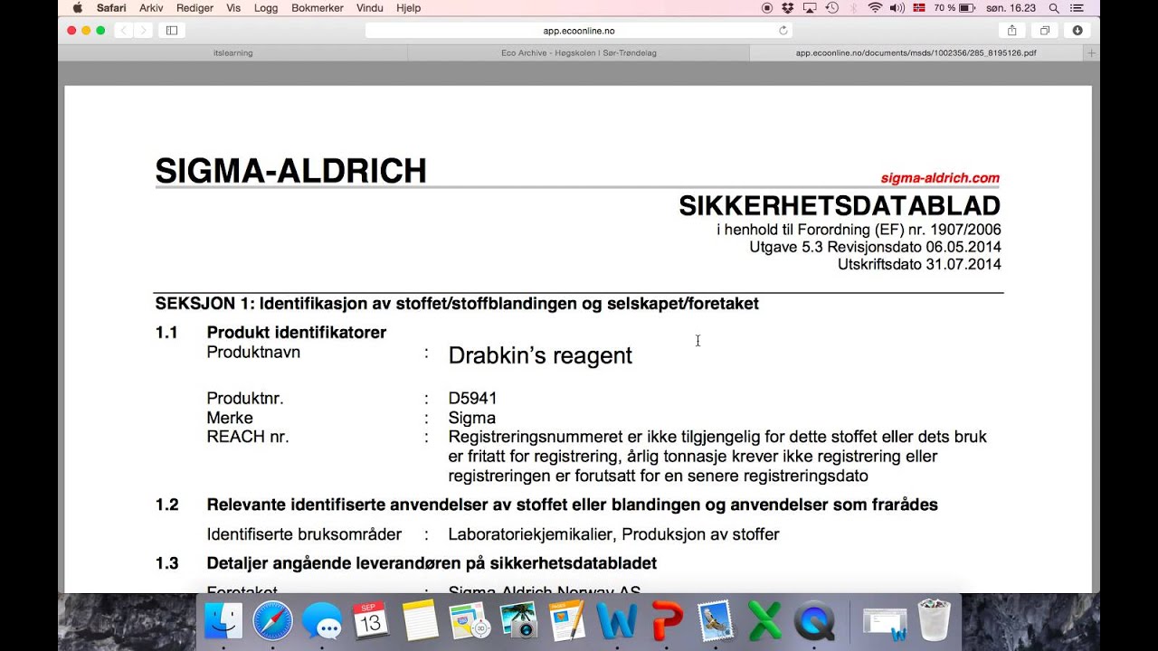 Bruk av HMS-datablad i studentlab - YouTube