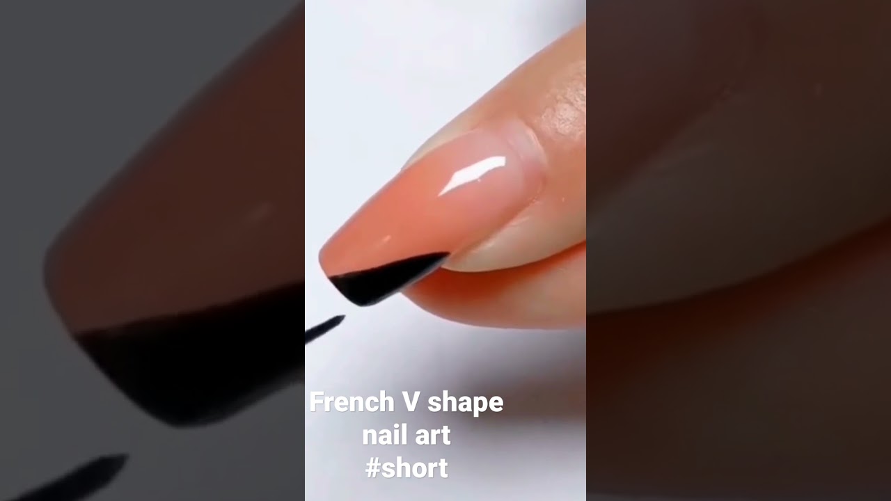 French V shape nail art #short #sally #nailart #diynails - YouTube