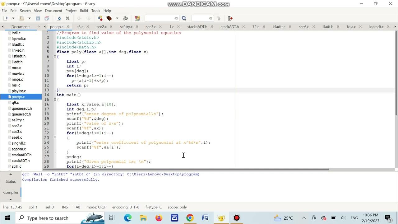 C program to find value of polynomial equation - YouTube