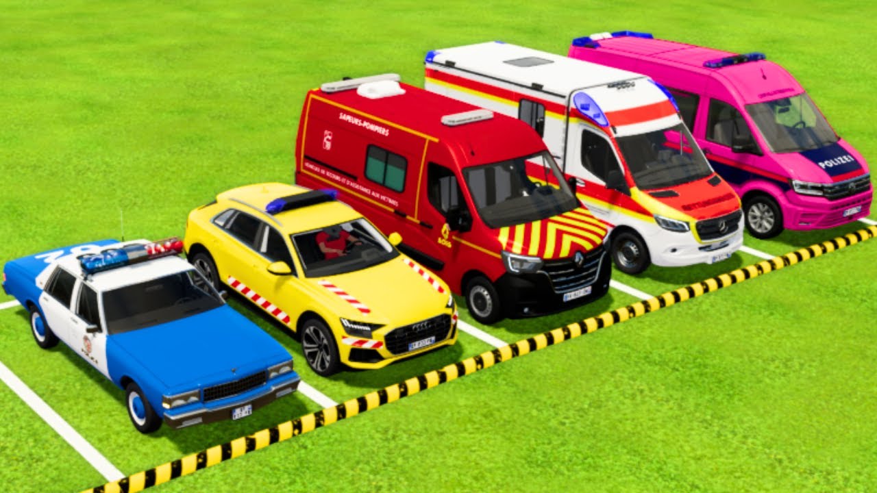 TRANSPORTING POLICE CARS & AMBULANCE EMERGENCY VEHICLES WITH MAN TRUCKS ...