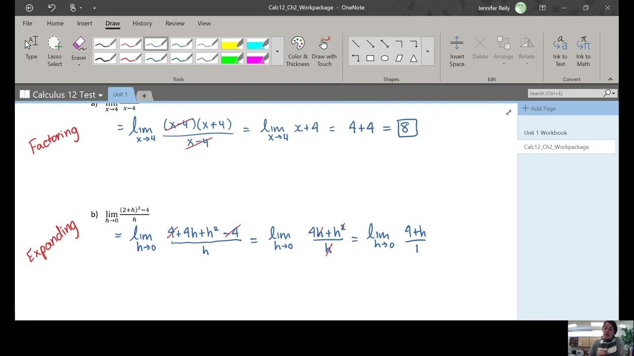 Calculus 12 - Lesson 2.3 - Calculating Limits Using Algebra - YouTube