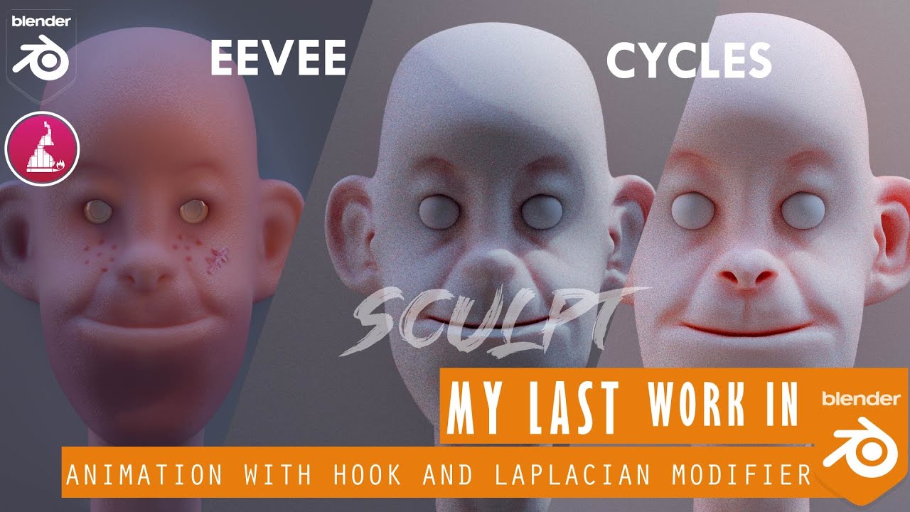 BLENDER 3D - SCULPT -ANIMATION WITH HOOK AND LAPLACIAN DEFORM MODIFIER ...