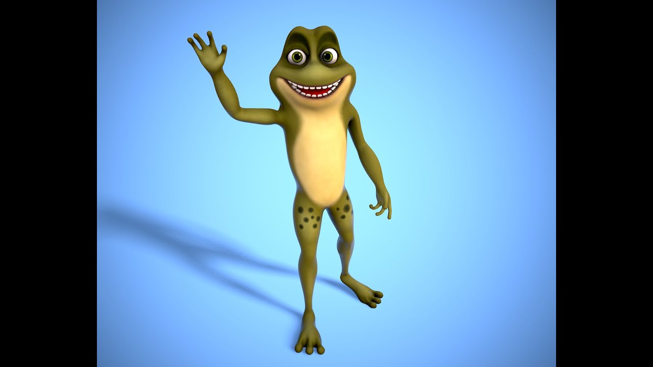 cartoon froggy character / rigging and animations - YouTube