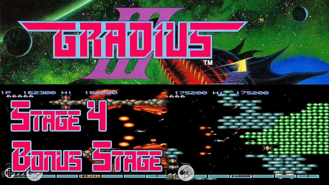 Gradius 3 | Gameplay | Snes | Secrets and Tips | Stage 4 - Moai Zone ...