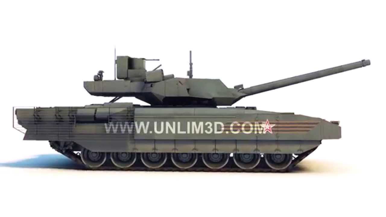 T-14 ARMATA New Russian Battle Tank - 3d model available - YouTube