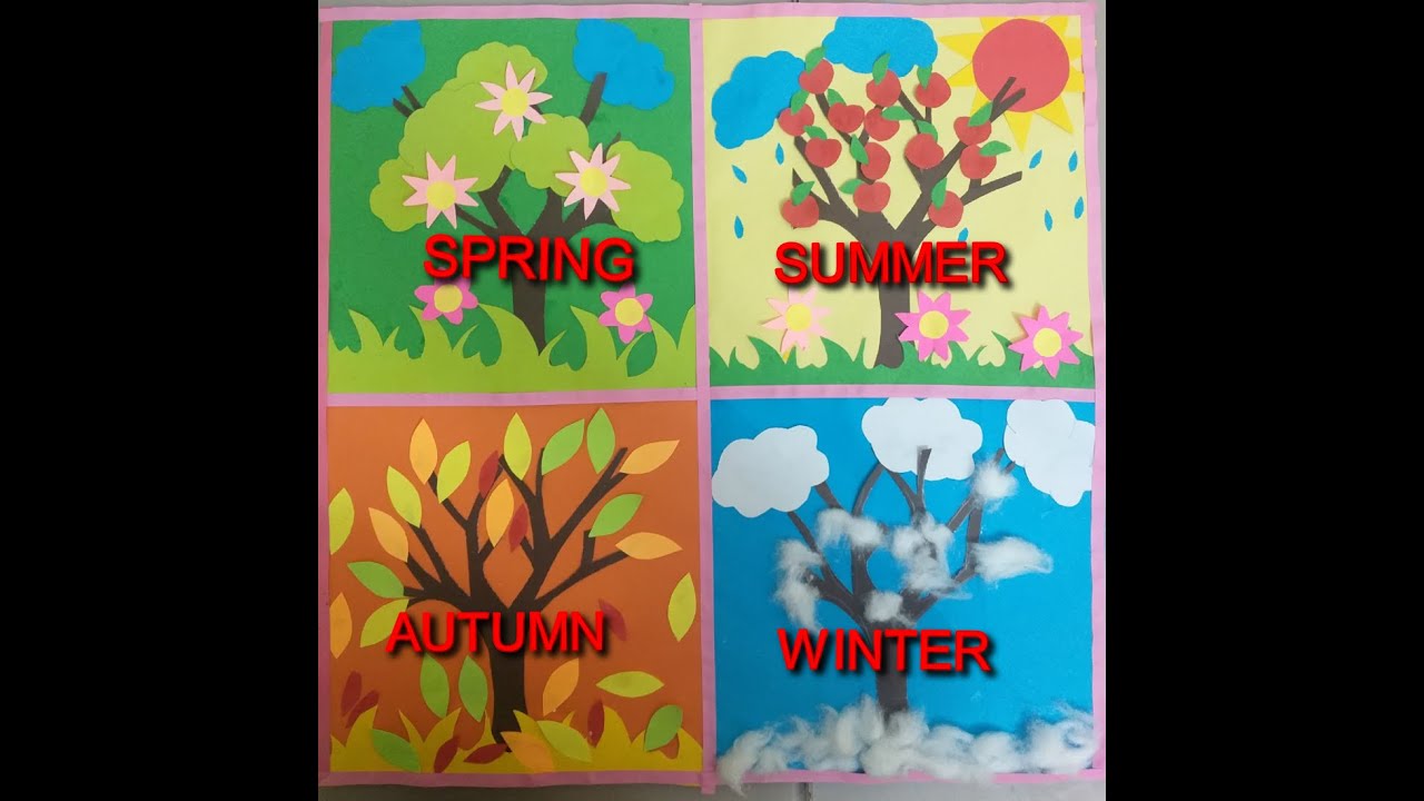 how to make 4 seasons craft #spring #summer #autumn #winter #papercraft ...